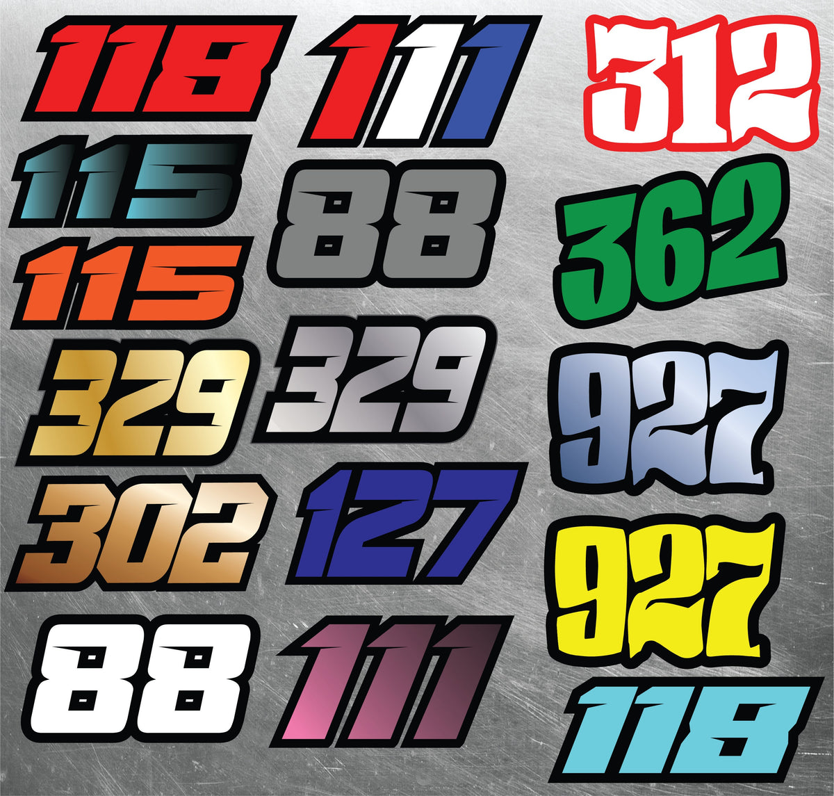 Custom Number Decals: Waterproof Laminated Stickers – PinnedMotosport