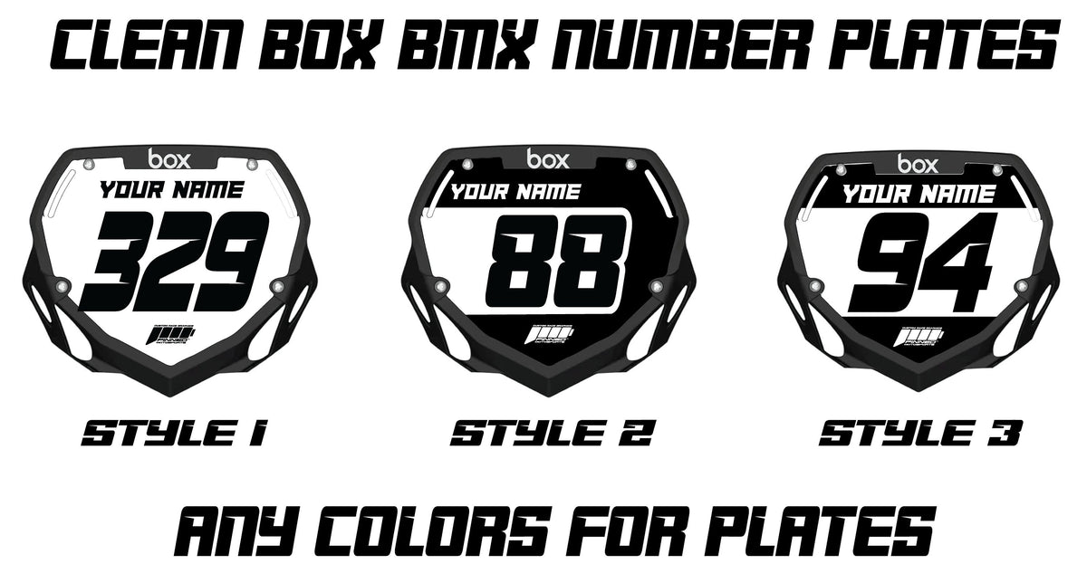 Clean Box BMX Number Plate Decals – PinnedMotosport